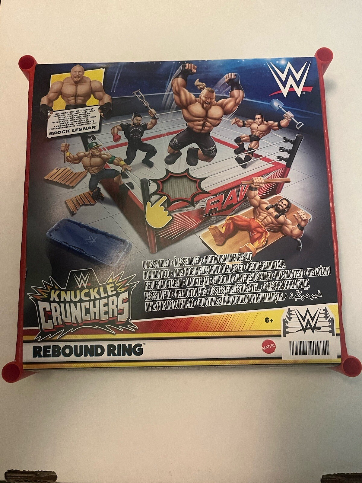 WWE Knuckle Crunchers Rebound Ring Mattel Includes Brock Lesnar Figure ...