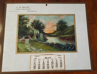 Vintage 1928 Advertisement Calendar General Merchandise By Stream Print ...