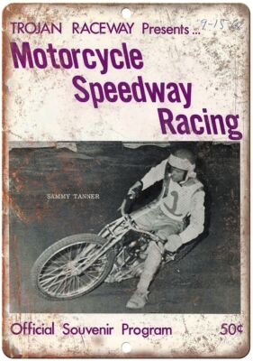 Trojan Raceway Motorcycle Speedway Racing Reproduction Metal Sign A560 ...