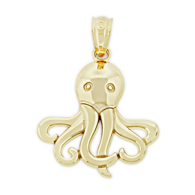 Charm America - Gold Baby Octopus Charm - 10 Karat Solid Gold | eBay