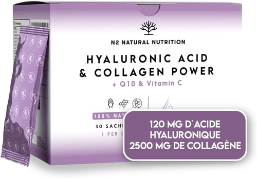 Collagene Et Acide Hyaluronique 2500 Mg + Q10 + Vitamine C. Haute ...