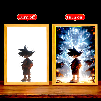 Anime Dragon Ball Z Light-Up Frame, Goku & Vegeta LED Night Light ...