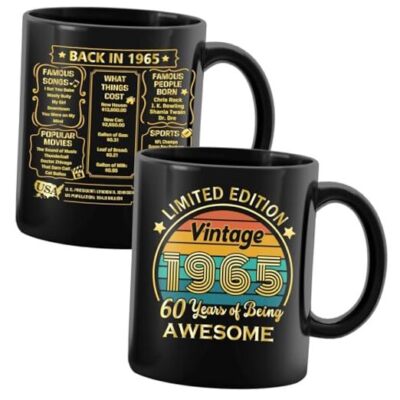 1965 60th Birthday Mug Gift for Men Women-1965 Old Time Information 60 ...