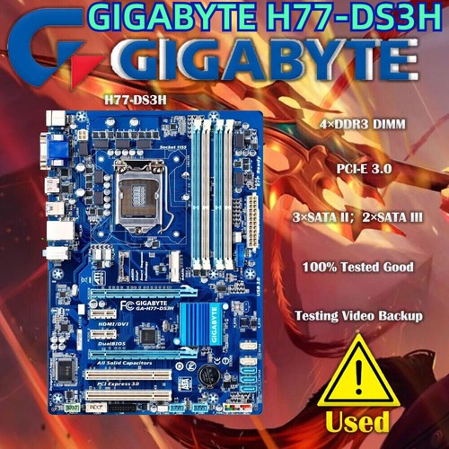 GIGABYTE H77-DS3H Desktop Motherboard Z77 Socket LGA 1155 i3 i5 i7 DDR3 ...