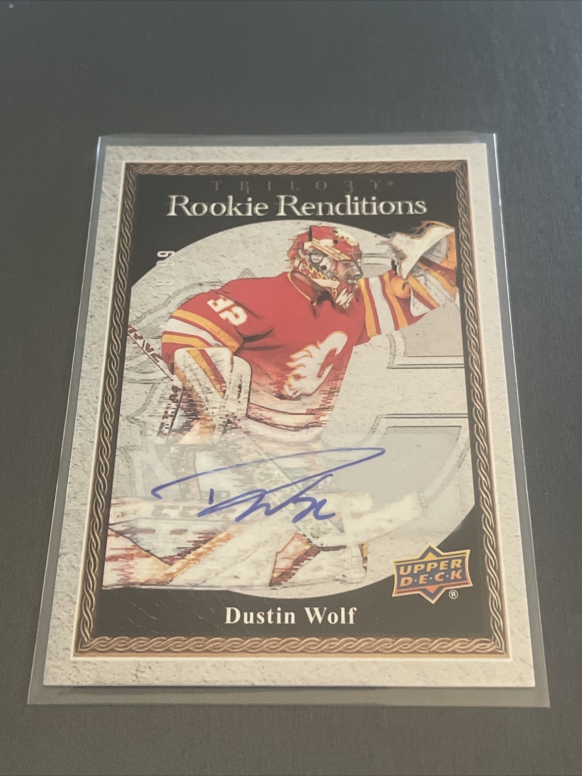 2023-24 UD TRILOGY DUSTIN WOLF ROOKIE RENDITIONS AUTO /99 CALGARY ...