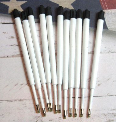 12 BLACK Plastic Ballpoint Pen Ink Refills Medium Point Parker Style ...