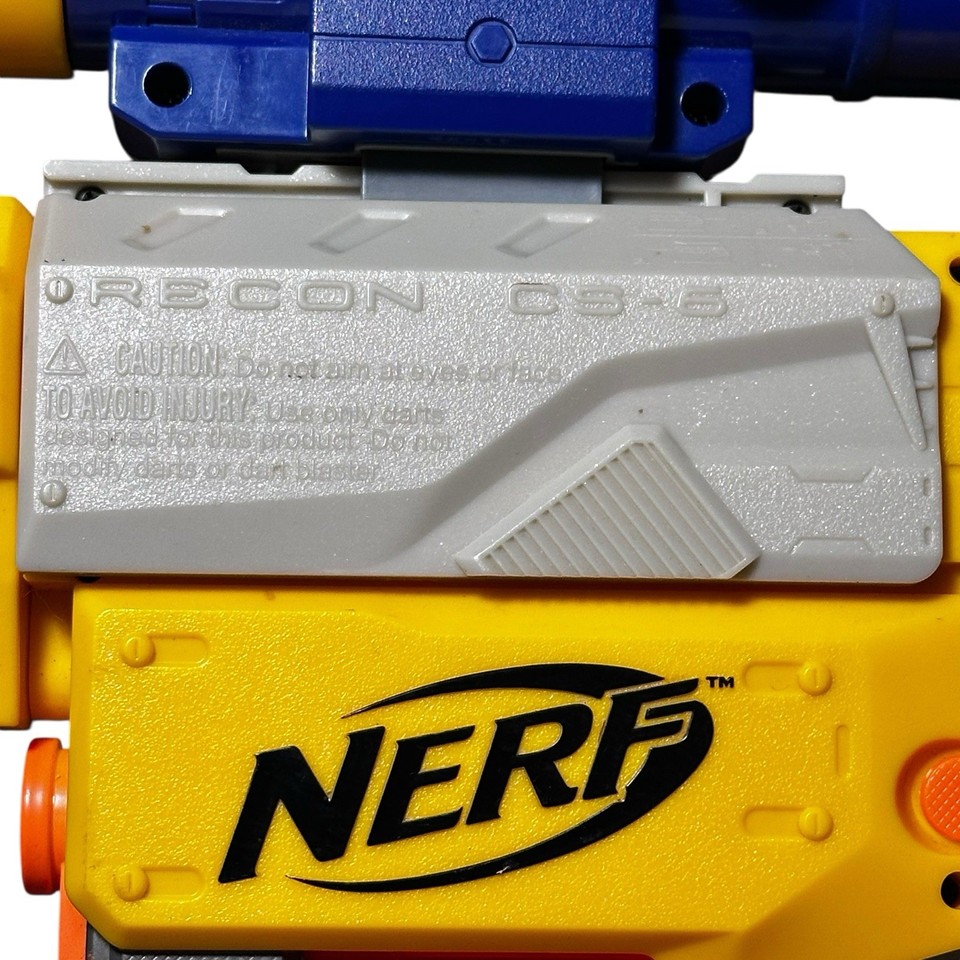 Nerf N-Strike Recon CS-6 Yellow Gray Dart Gun Blaster 2007 w/ Scope ...