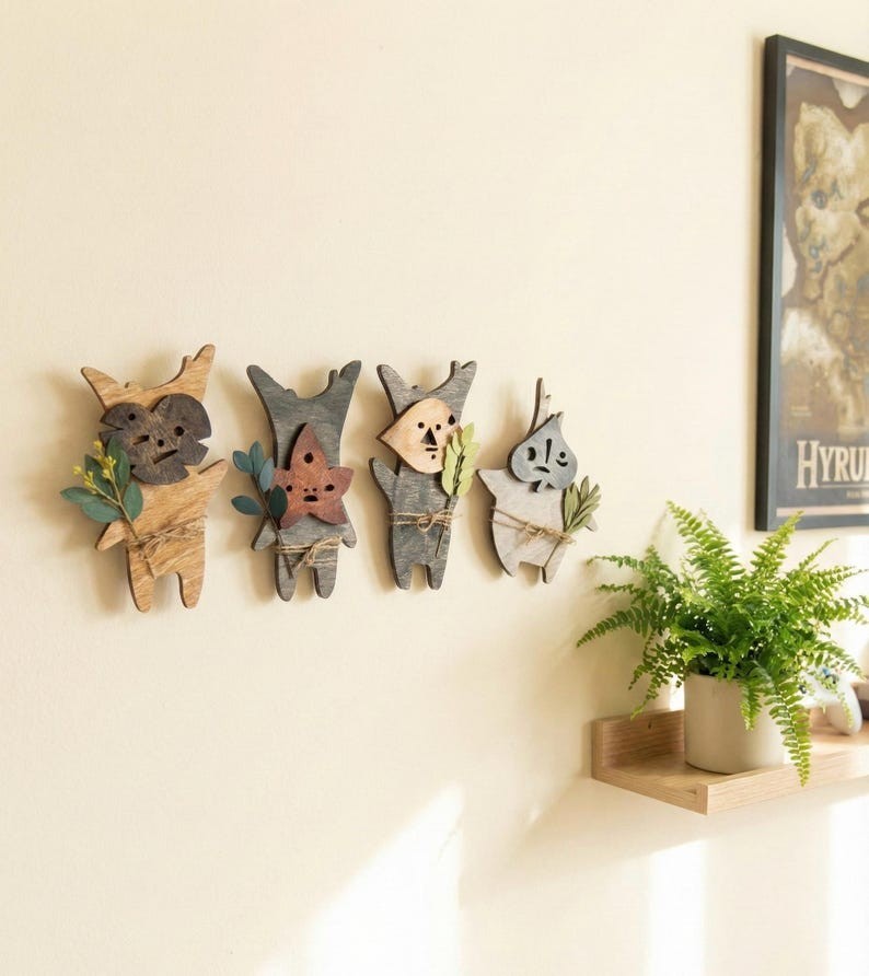 Handmade Forest Spirit Wood Decor Baltic Birch Wall Art | eBay