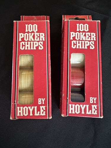 Vintage Hoyle Poker Chips 2 Pk Of 100 Red White Blue, Pack Of 94 White ...
