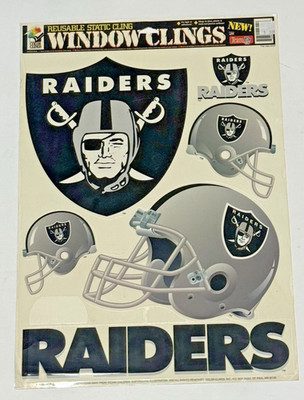 Vintage Oakland Raiders Window Clings Static Decals NFL Helmet Logo Set ...