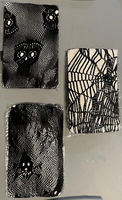 Lot of 7 Pair Waist Fishnet Halloween Stockings Skeleton Black Bones ...