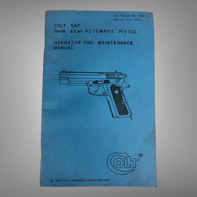 Colt SSP Operator & Maintenance Manual Form CM111 Reg Nov 1983 | eBay