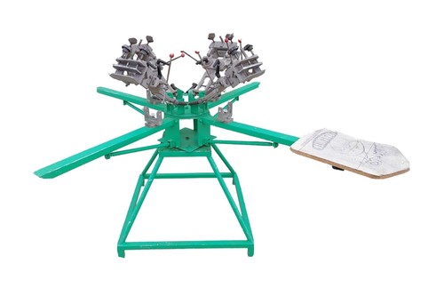 Micro Registration System 4Color 4 Station Rotary Screen Printing Press ...