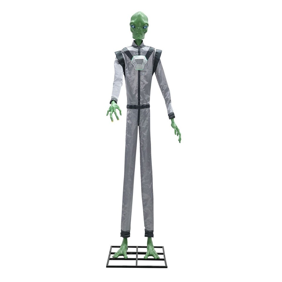 Halloween 10Ft Animated Alien with Lights Sounds Animated Eyes Sensor ...