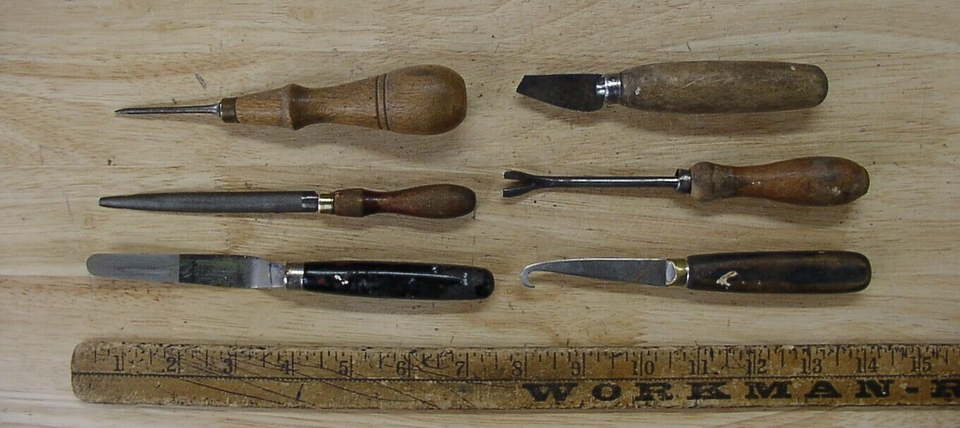 Old Used Tools,14 Vntg & Antique Wood Handle Tools,3-3/4"-7",L@@K ...