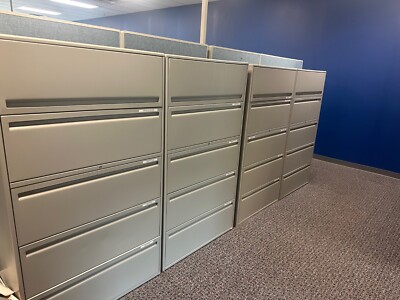 5Dr 36"Wx18"Dx63"H lateral file cabinet by Haworth in Gray w/ key ...