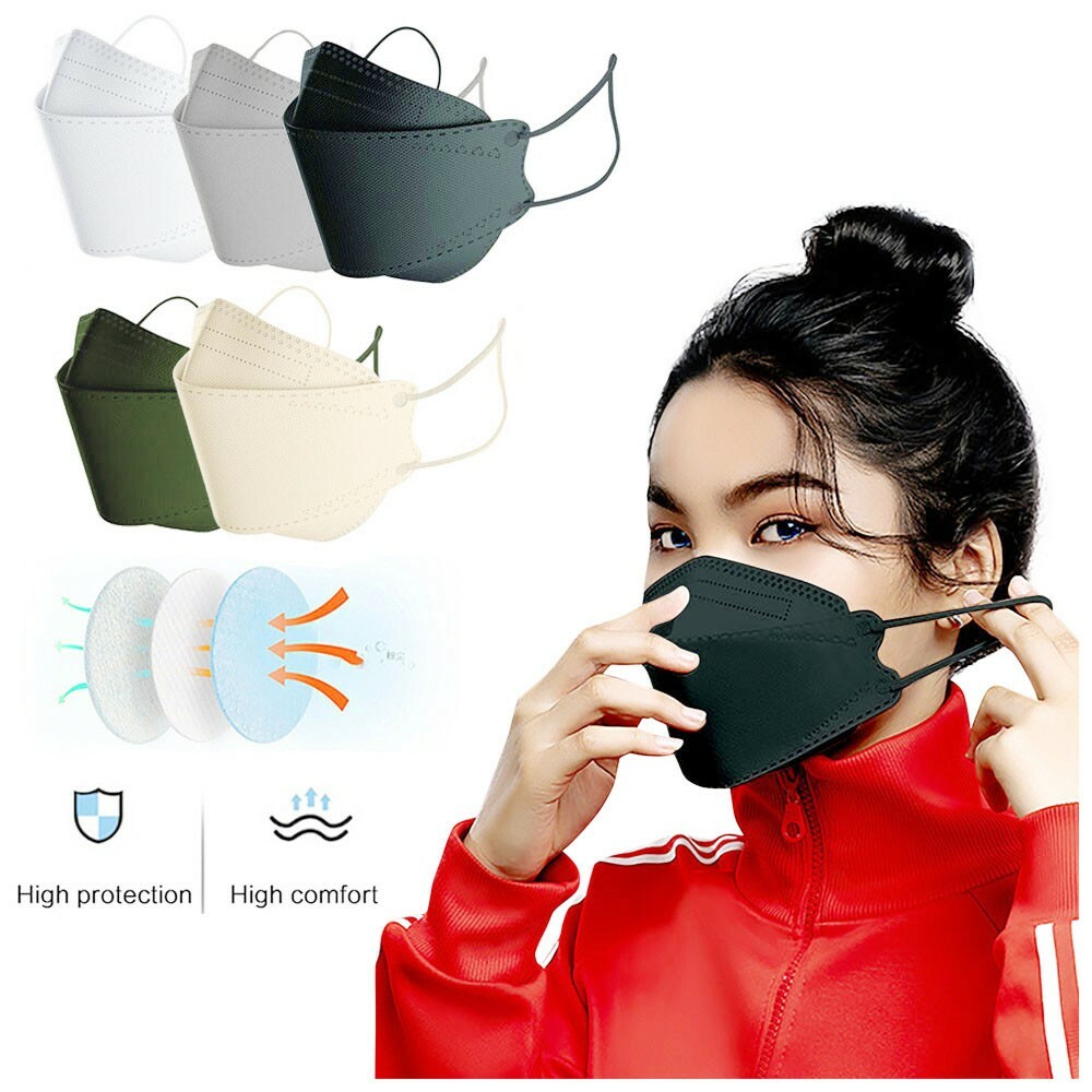 50PCS Korea KF94 Face Masks 4-Layer Filter Comfortable Mouth Mask Cover ...