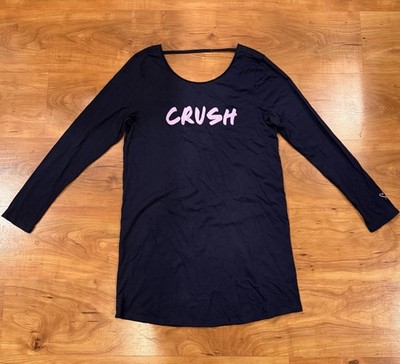 Victoria's Secret Long Sleeve Sleep Shirt Graphic Logo Scoop Back Sz M ...