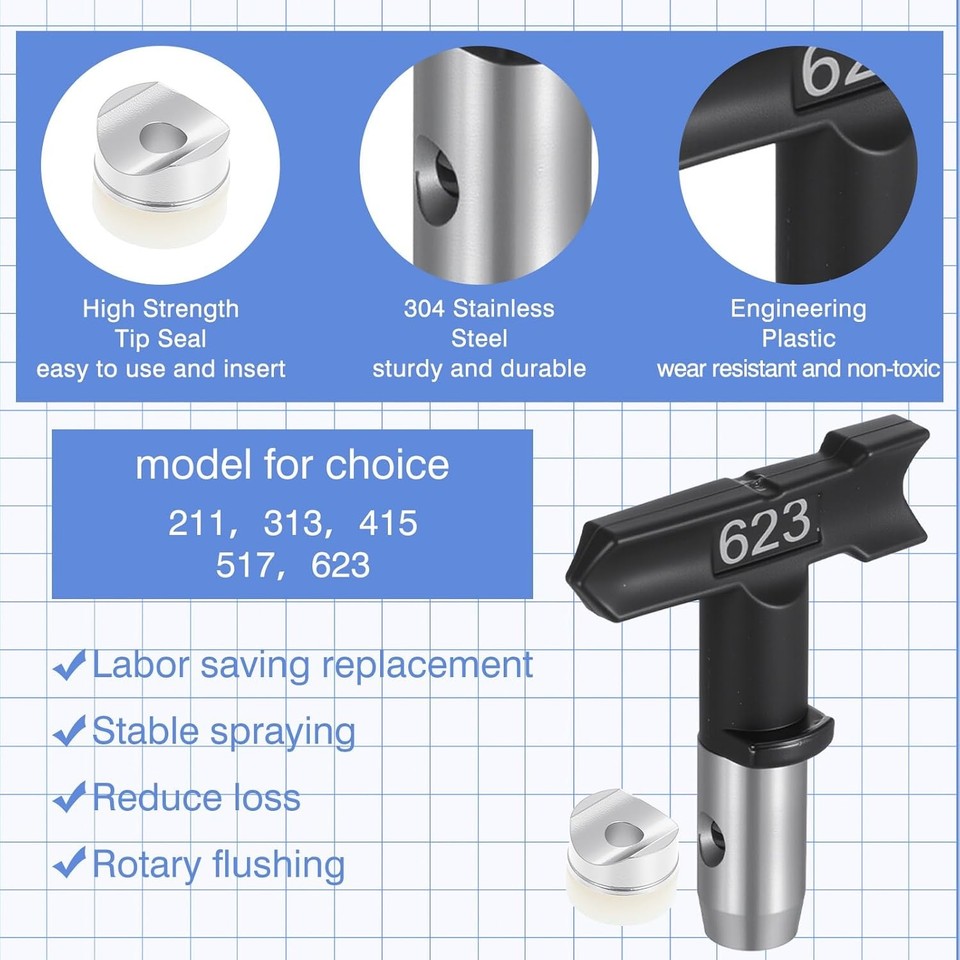 Graco Paint Sprayer Tips, 5 Pcs Airless Paint Sprayer Tips Set (211/313 ...