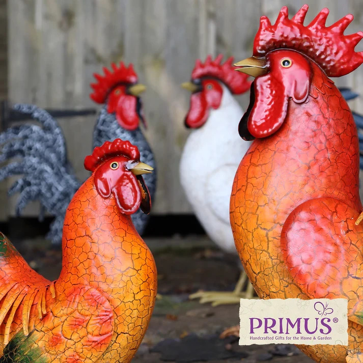 Primus Metal Red Hen - Handcrafted Rustic Chicken Garden Ornament | eBay UK