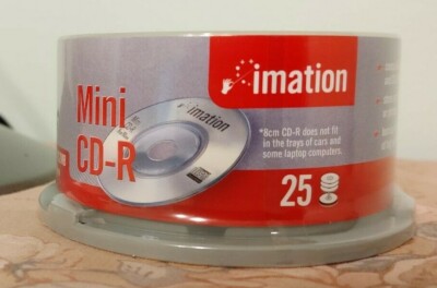 25 Imation Mini Discs CD-R Spindle 23 min 202 MB 8cm 80mm New Blank ...