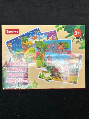 4pcs Wooden Jigsaw-Puzzles Set Toy For Kids Age 3-5 Year Old Animals ...