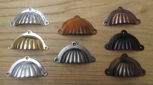 VICTORIAN STYLE SHELL CUP CUPPED CHEST CABINET DRAWER CUPBOARD PULL ...