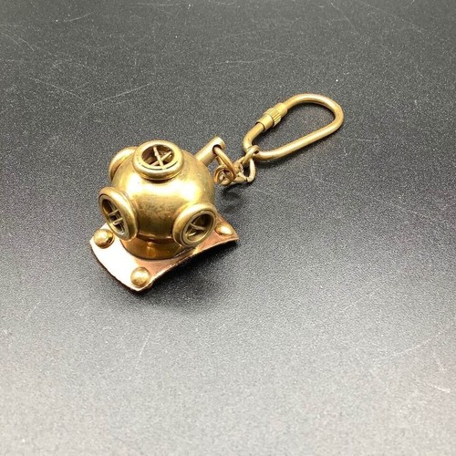 Solid brass diving helmet key ring key chain well made cool find | eBay
