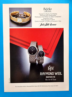 RAYMOND WEIL -1980s SAKS FIFTH AVENUE -Fidelio Watch - 1 Page Magazine ...