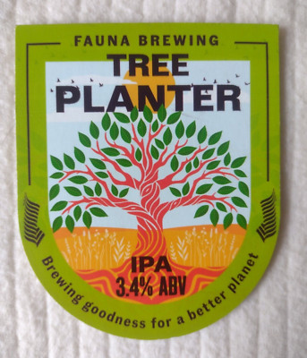 Tree Planter Fauna Brewing Hand Pull Pump Clip Pub Badge real ale cask ...