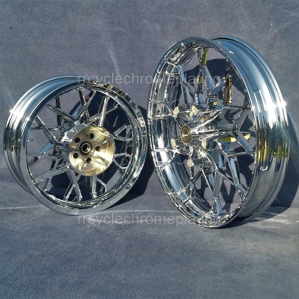 Harley Chrome Prodigy 21' F, 16" R Wheels Rotors 09-19 Street Glide ...