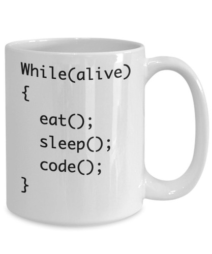 Programming Gifts Coffee Mug While Alive Sleep Birthday Christmas Gift ...