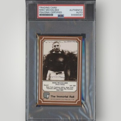 1975 Fleer Immortal Roll HOF #56 Mike Michalske Autograph PSA DNA ...