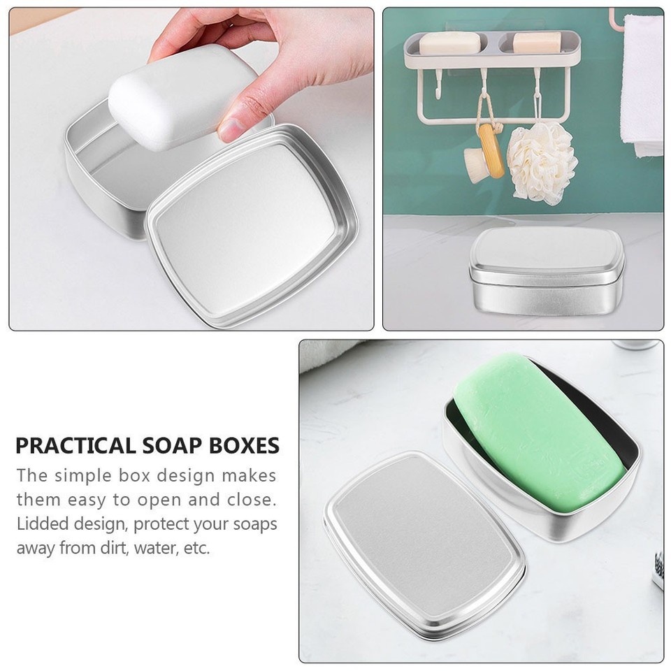 3 Pcs Aluminum Box Soap Travel Container with Lid Small Alliminum Tin ...