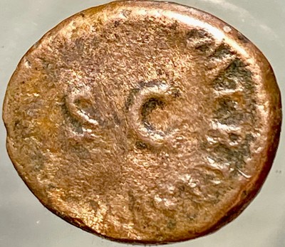 41-54AD Claudius I Quadrans 3 Leg Modius 2000 Year Old Ancient Roman ...