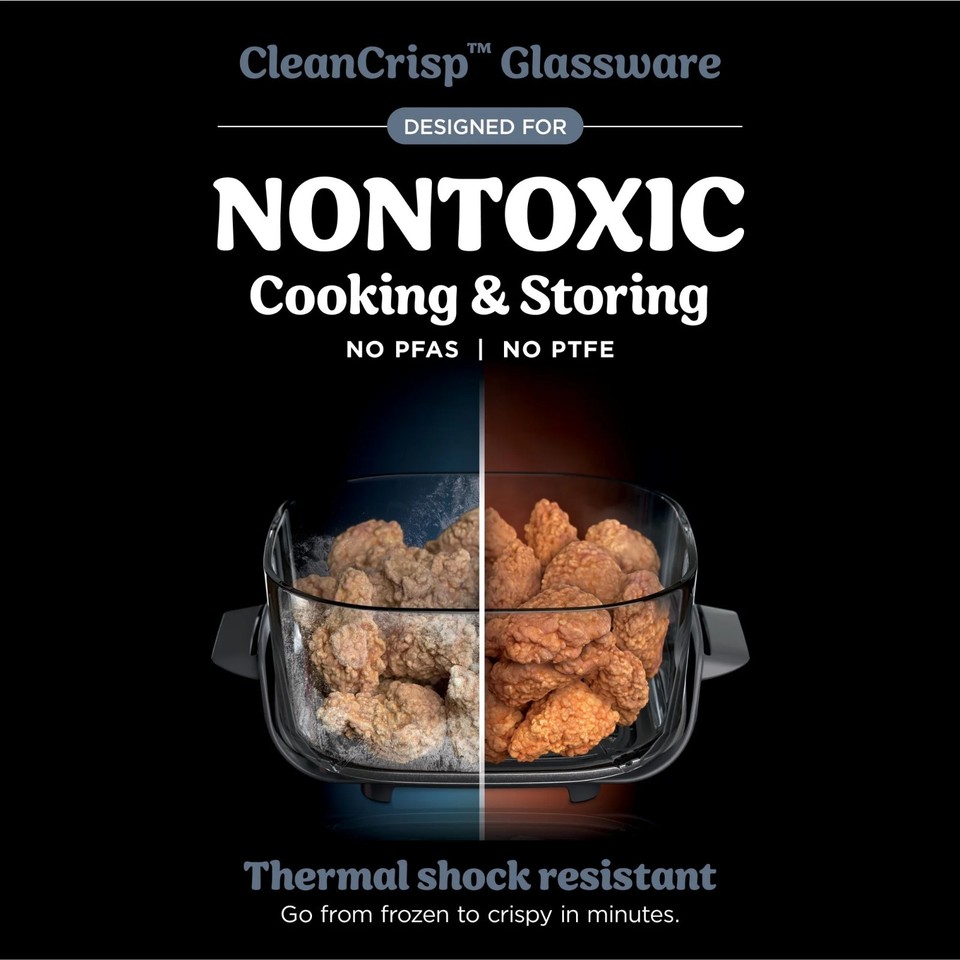 Ninja Crispi 4-in-1 Glass Air Fryer, 4 Qt & 6 Cup Containers ...