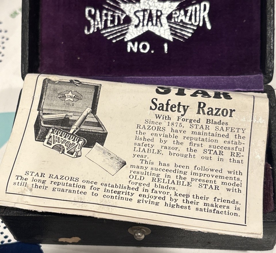 1900's Kampfe Bros Star Lather Catcher Vintage Single Edge Safety Razor ...