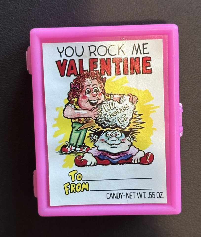 1986 FULL Fleer YOU ROCK ME Creepy Comic VALENTINE Day CANDY CONTAINER ...