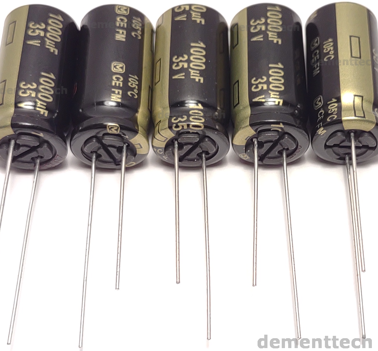 5x Panasonic FM 1000uF 35v Low-ESR radial capacitors caps 105C 12.5mm ...
