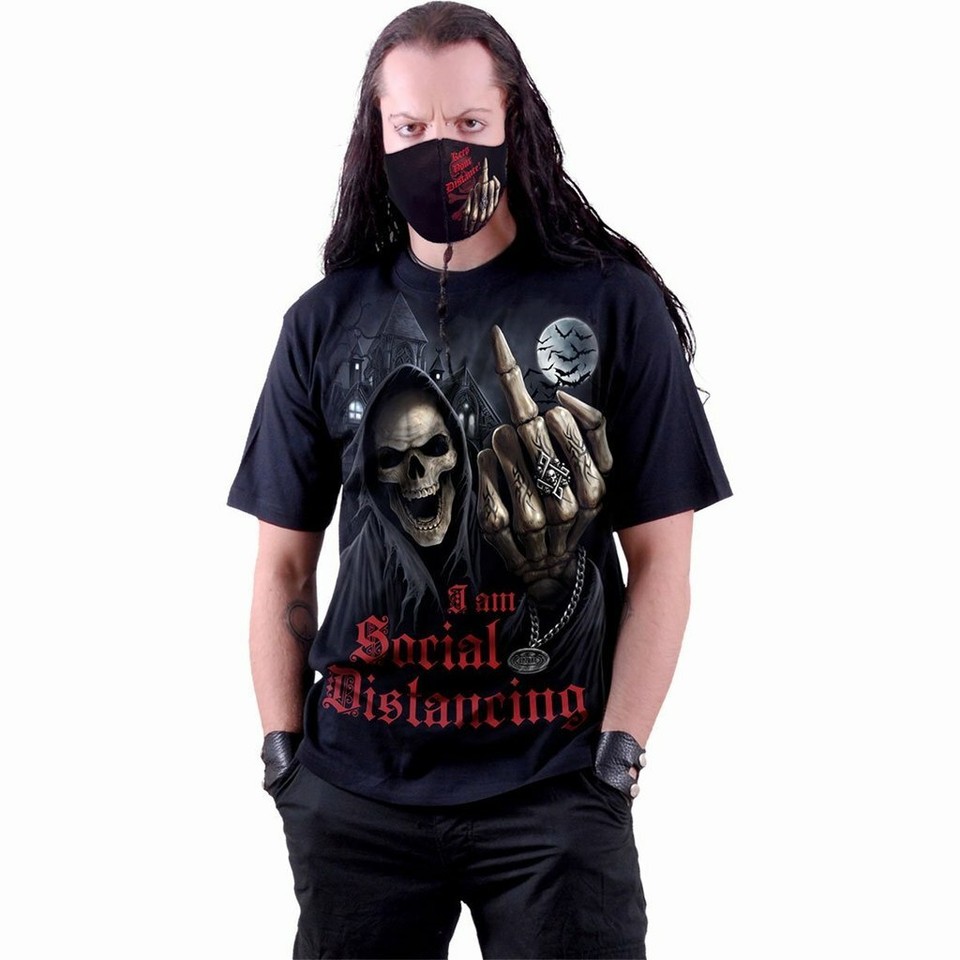 Spiral Direct Social Distance Quarantine 2020 Pandemic Skull Goth Punk ...