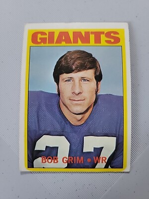 1972 Topps Football Bob Grim New York Giants Card #76 C6 | eBay