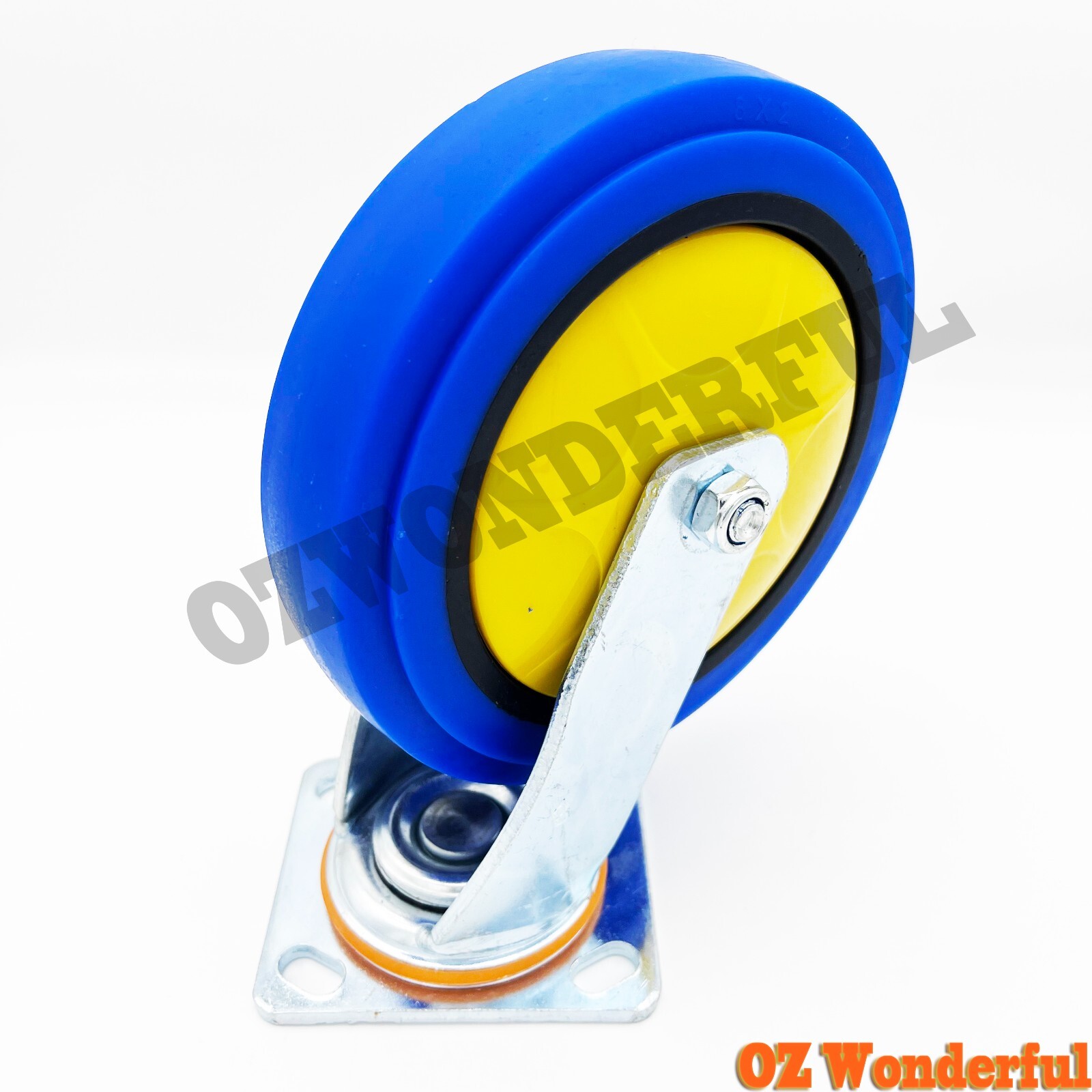 8" 200mm Swivel TPR Elastic Rubber Castor Caster Wheels Ball Bearing ...