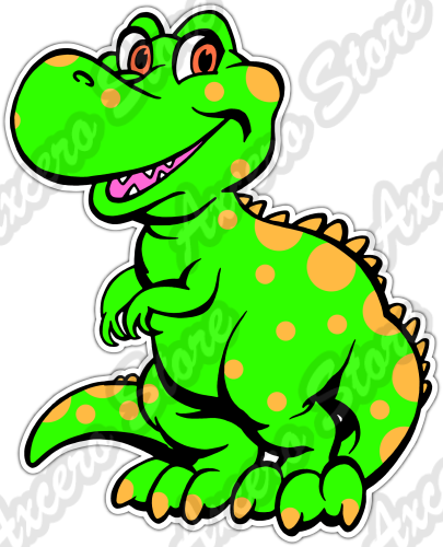 Cartoon Little T-Rex T Rex Dinosaur Kids Car Bumper Vinyl Sticker Decal ...