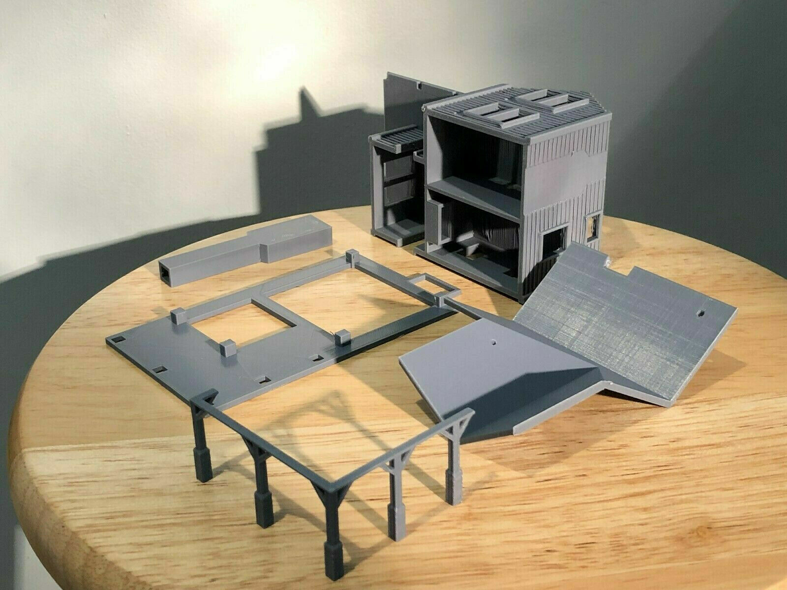 HO Scale 2 story farm house set (Gray) Hobby train town unassembled diy ...