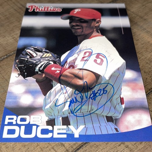 Rob Ducey Autographed Signed 2000 Team Issued 4x6 Postcard Phillies | eBay