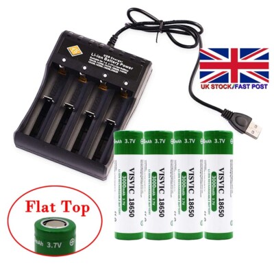 3.7V Rechargeable Batteries Button Top/Flat Top Cell, 4-8x Powerful ...