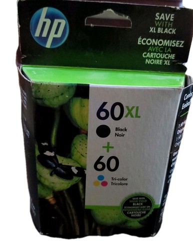 HP 60XL Black High-Yield & 60 Tri-Color Ink Cartridges, 2-Pack(N9H59FN ...