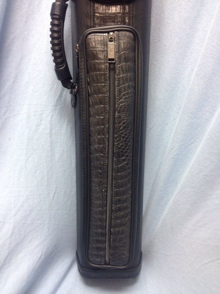 J&J Black & Croc Textured Leatherette Cue Case 3x5 C35T | eBay
