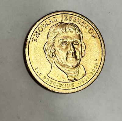 Thomas Jefferson 3RD President One Dollar Coin 1801-1809, With Edge ...