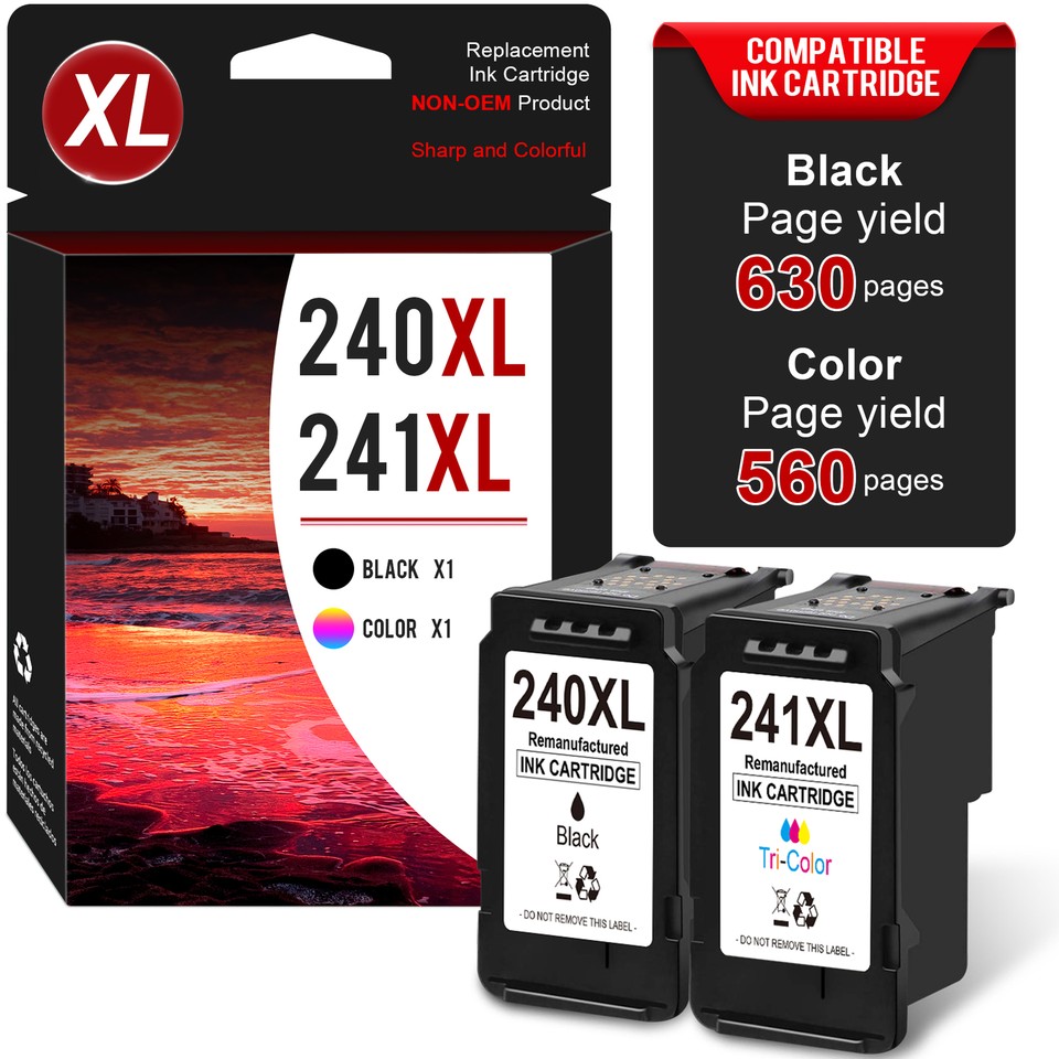 PG 240XL CL-241XL Ink Cartridge for Canon 240 241 PIXMA MG and MX ...